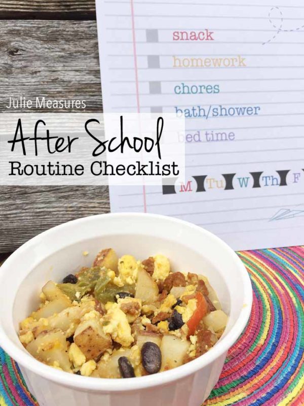 After School Routine Checklist - Julie Measures