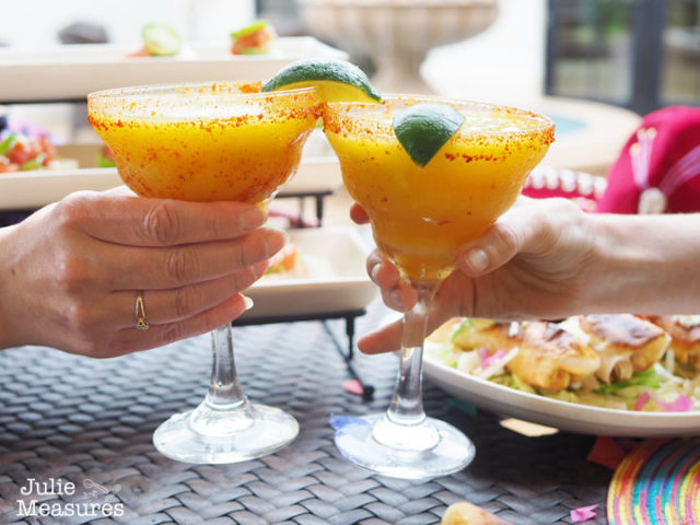 Fiesta! Passion Fruit Mango Margarita Mocktail - Julie Measures