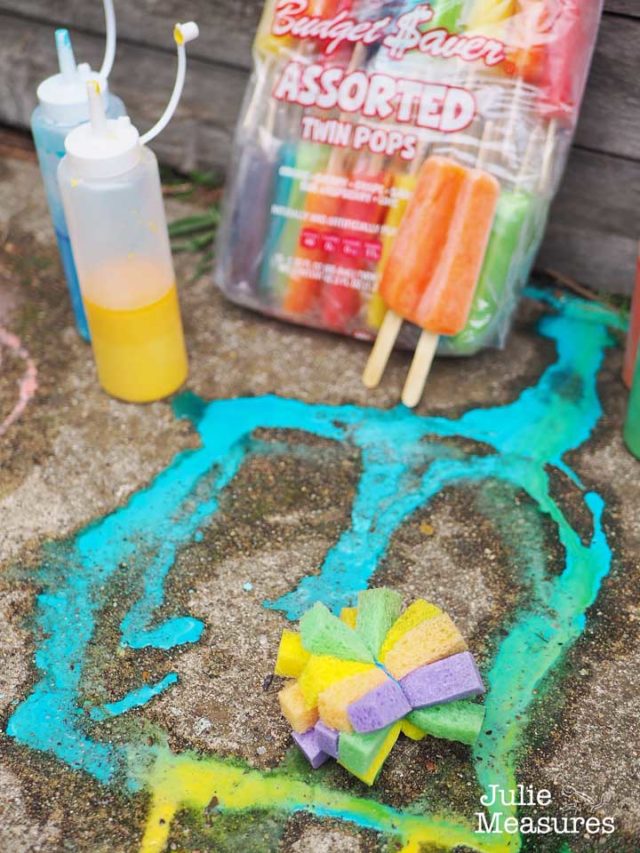 Stay Cool With Fizzy Homemade Sidewalk Chalk Paint - Julie Measures