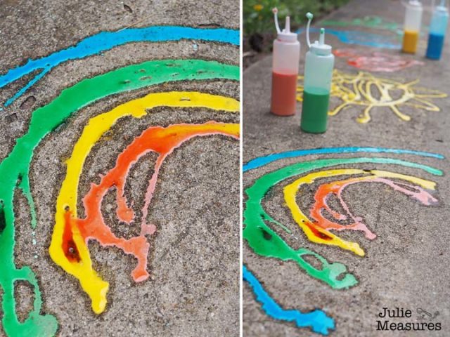 Stay Cool With Fizzy Homemade Sidewalk Chalk Paint - Julie Measures