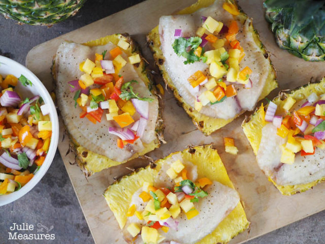 Grilled Fish on Pineapple Planks - Julie Measures