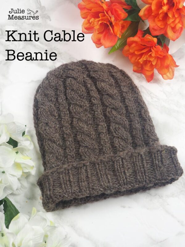 Knit Cable Beanie FREE Knitting Pattern - Julie Measures