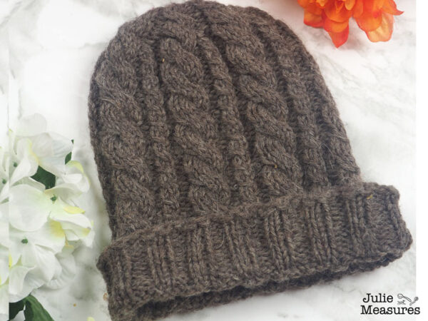 Knit Cable Beanie FREE Knitting Pattern - Julie Measures